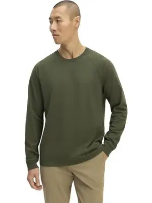 Everlane Premium-weight Long-sleeve Crew Neck Tshirt - Uniform | Deep Moss Green